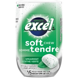 Excel Soft Chew Peppermint Sugarfree Gum Bottle, 40 Pieces | EXCEL Gum