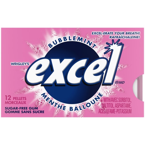 Excel Bubblemint Sugarfree Gum, 12 Pieces | EXCEL Gum