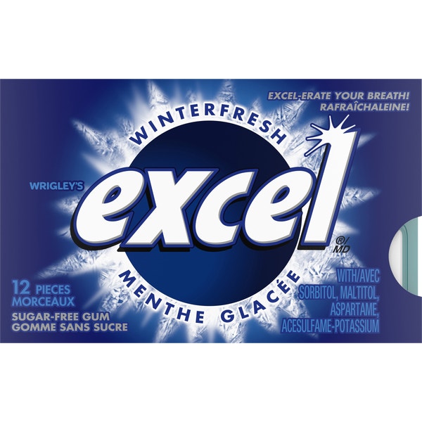 Excel Winterfresh Sugarfree Gum, 12 Pieces | EXCEL Gum