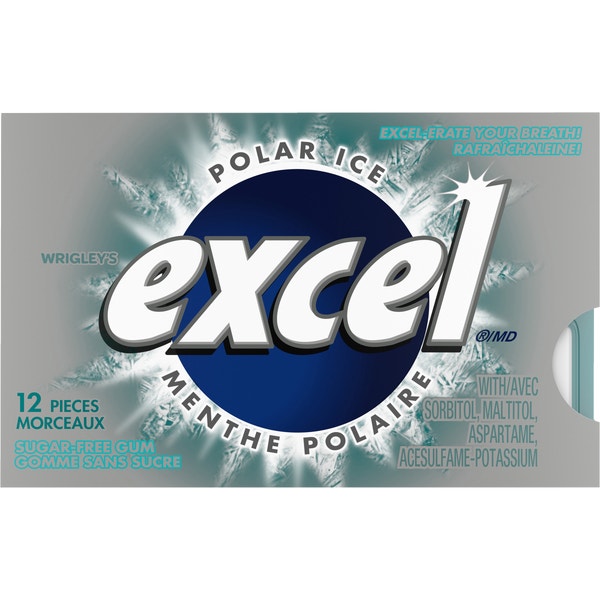 Excel Polar Ice Sugarfree Gum, 12 Pieces | EXCEL Gum