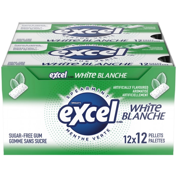 Excel White Spearmint Sugarfree Gum, 12 Pieces | EXCEL Gum