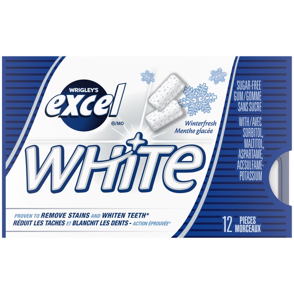 Excel White Winterfresh Sugarfree Gum, 12 Pieces | EXCEL Gum