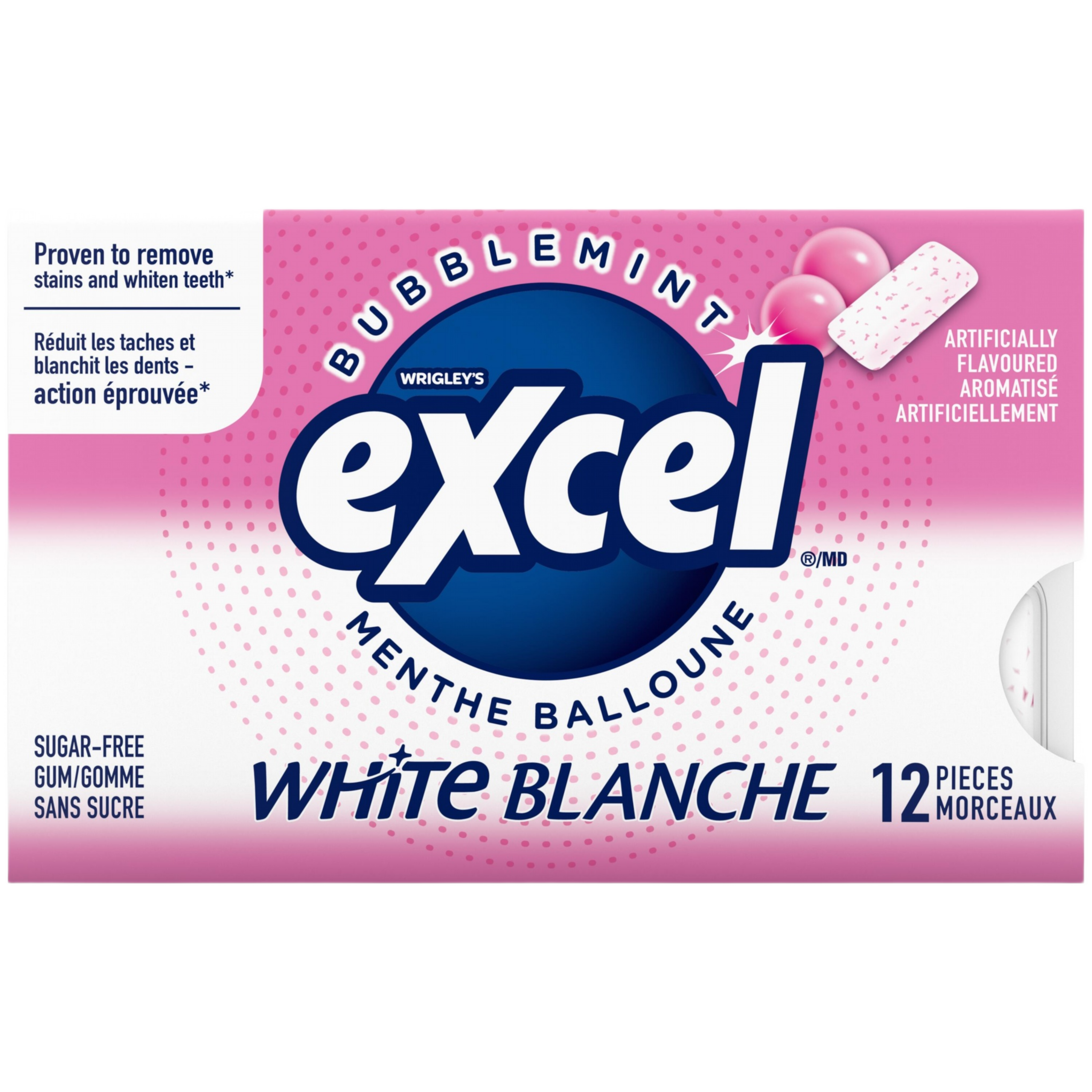 Excel White Bubblemint Sugarfree Gum, 12 Pieces | EXCEL Gum