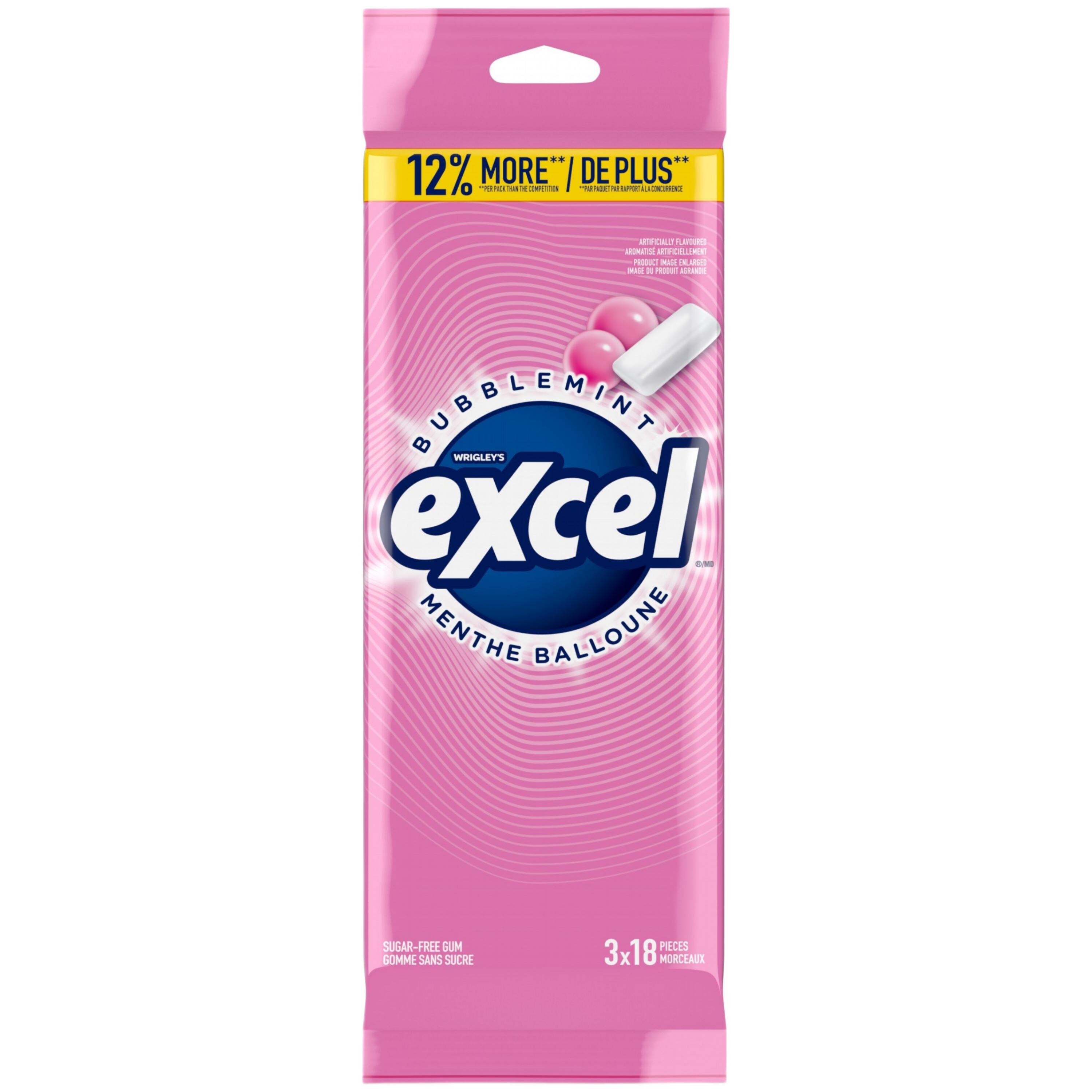 Excel Bubblemint Sugarfree Gum Multipack, 18 Pieces (Pack of 3) | EXCEL Gum